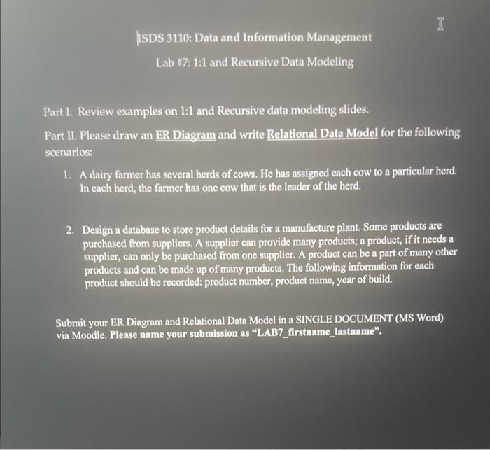 Solved ISDS 3110: Data and Information Management Lab \#7: | Chegg.com