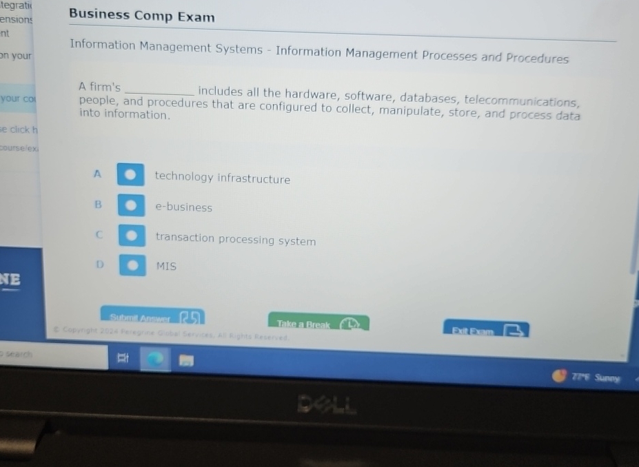 Solved Business Comp ExamInformation Management Systems - | Chegg.com