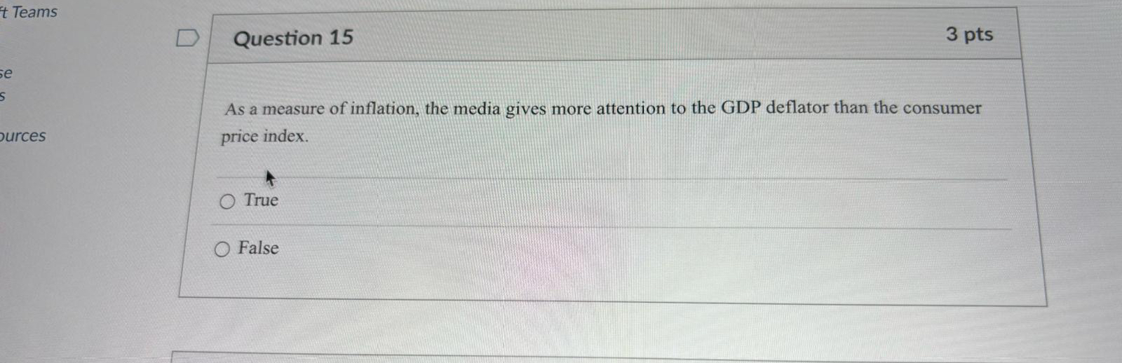 Solved Question 153 ﻿ptsAs a measure of inflation, the media | Chegg.com