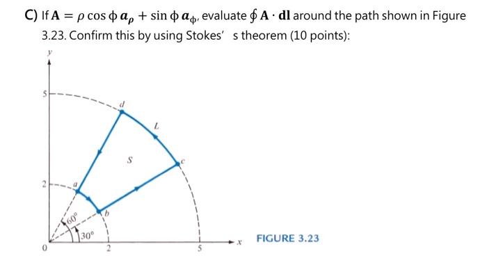 Solved C) If A=ρcosϕaρ+sinϕaϕ′ evaluate ∮A⋅dl around the | Chegg.com