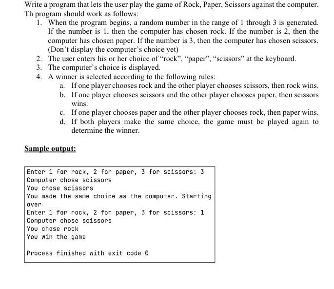 Solved Write A Program That Lets The User Play The Game Of