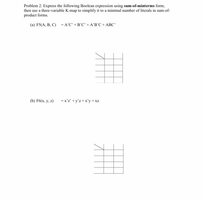 Solved Problem 1 Simplify The Following Boolean Function