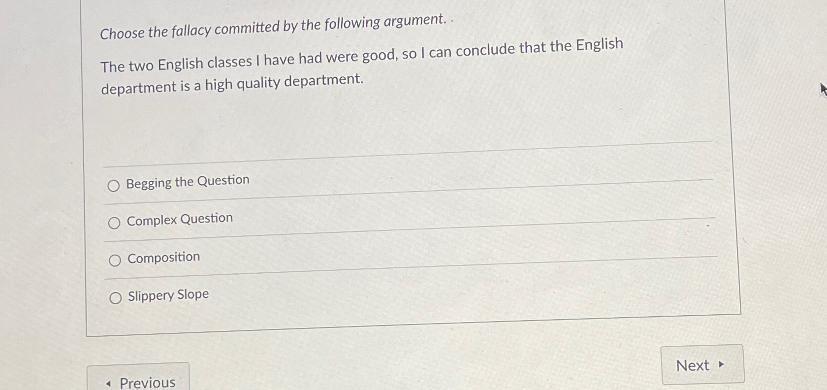 Solved Choose the fallacy committed by the following | Chegg.com