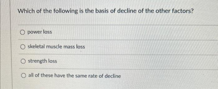 Solved Which of the following is the basis of decline of the | Chegg.com