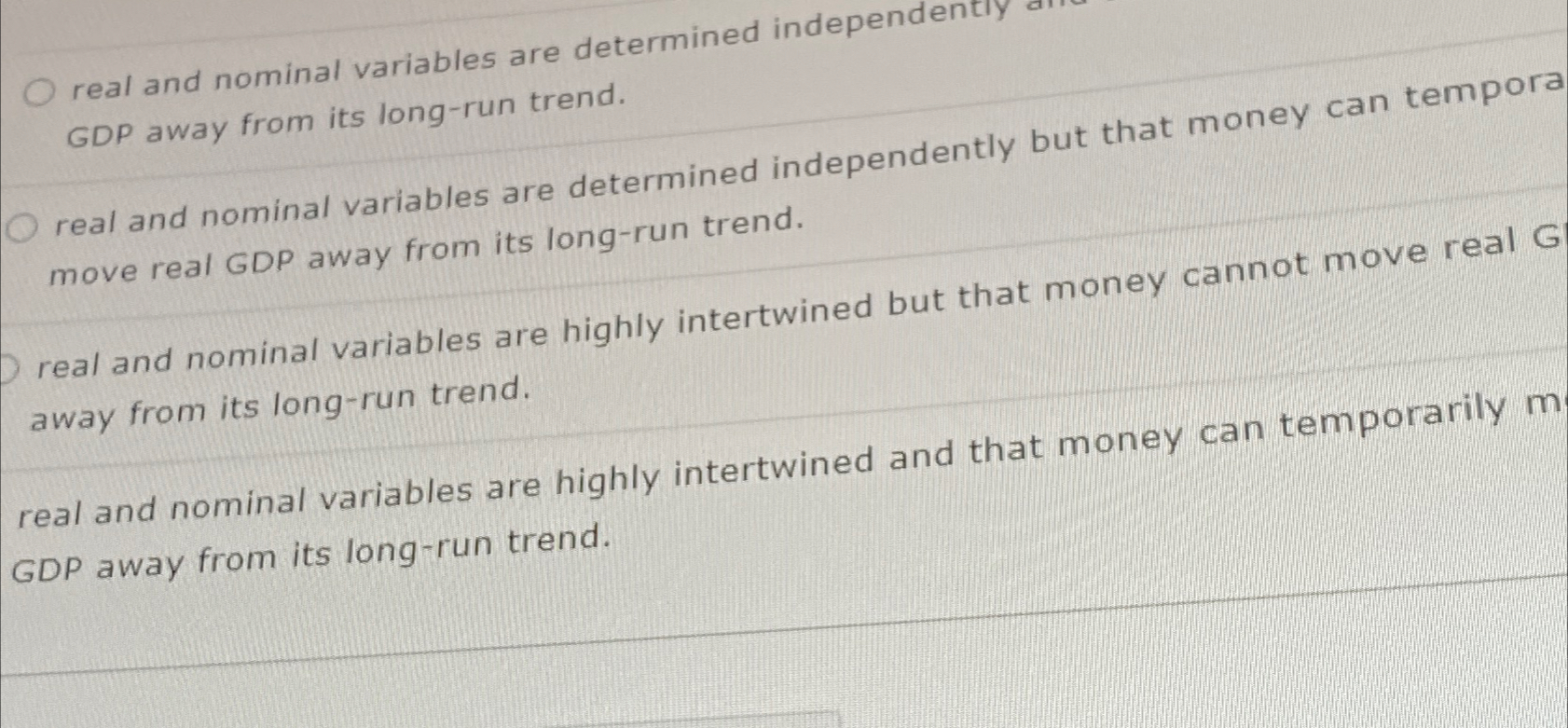 Solved real and nominal variables are determined | Chegg.com