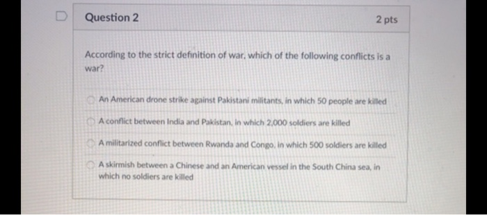 Solved Question 2 2 pts According to the strict definition | Chegg.com