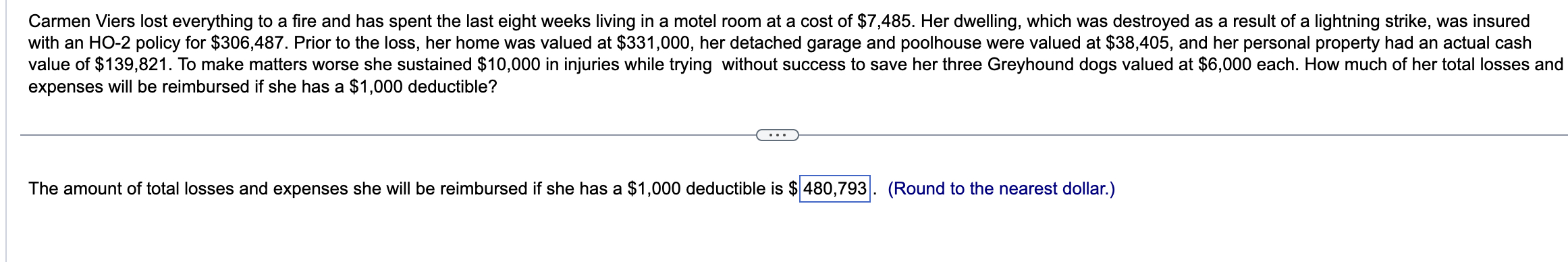 Solved Carmen Viers lost everything to a fire and has spent | Chegg.com