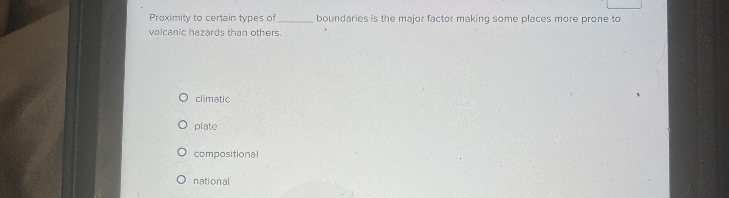 Solved Proximity to certain types of boundaries is the major | Chegg.com
