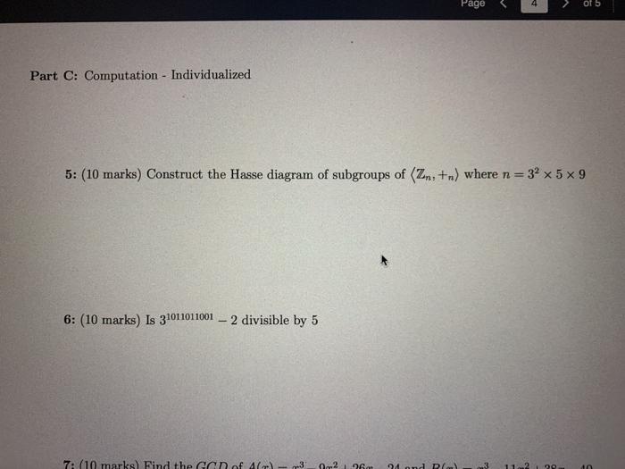 Solved 5: construct the hasse diagram of subgroups of