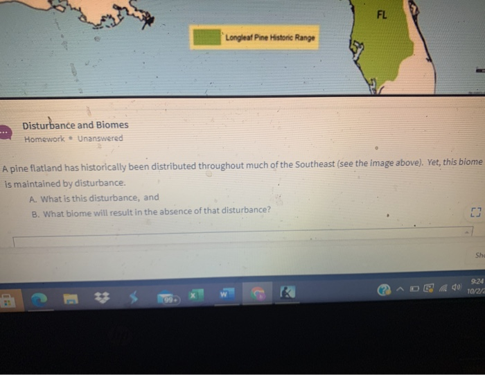 Solved FL Longleaf Pine Historic Range Disturbance and | Chegg.com