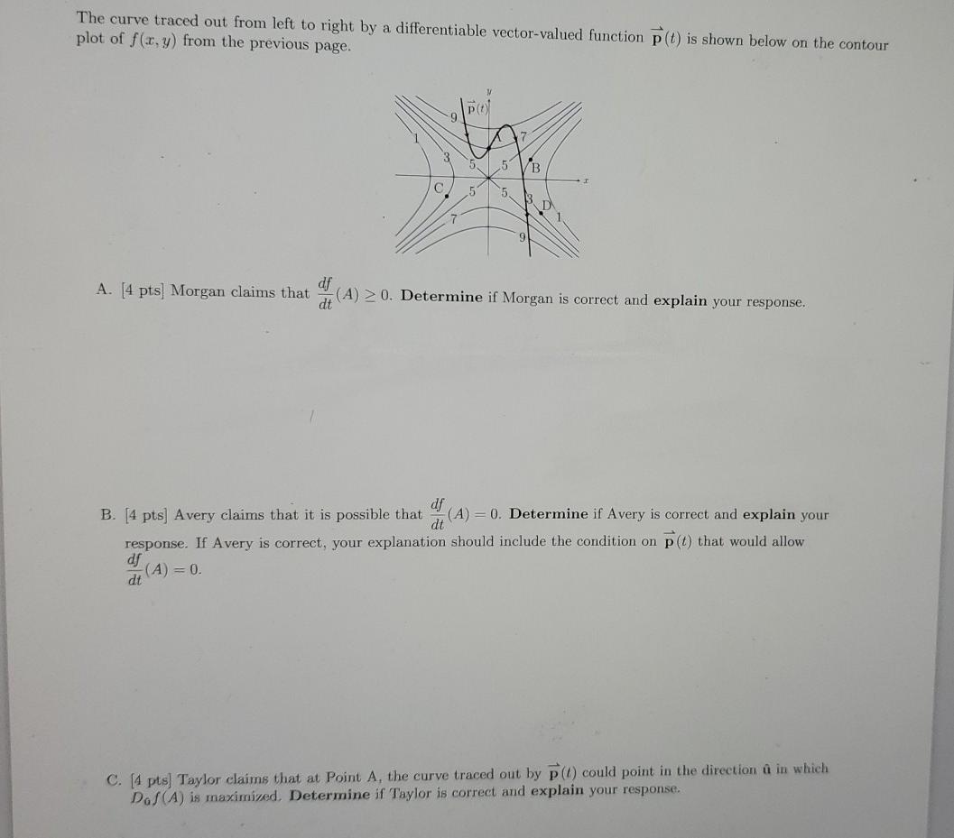 Solved The curve traced out from left to right by a | Chegg.com