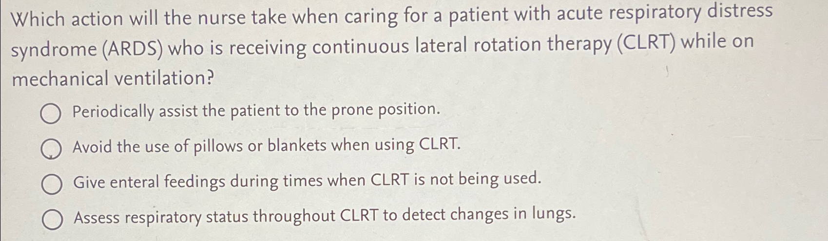 Solved Which action will the nurse take when caring for a | Chegg.com