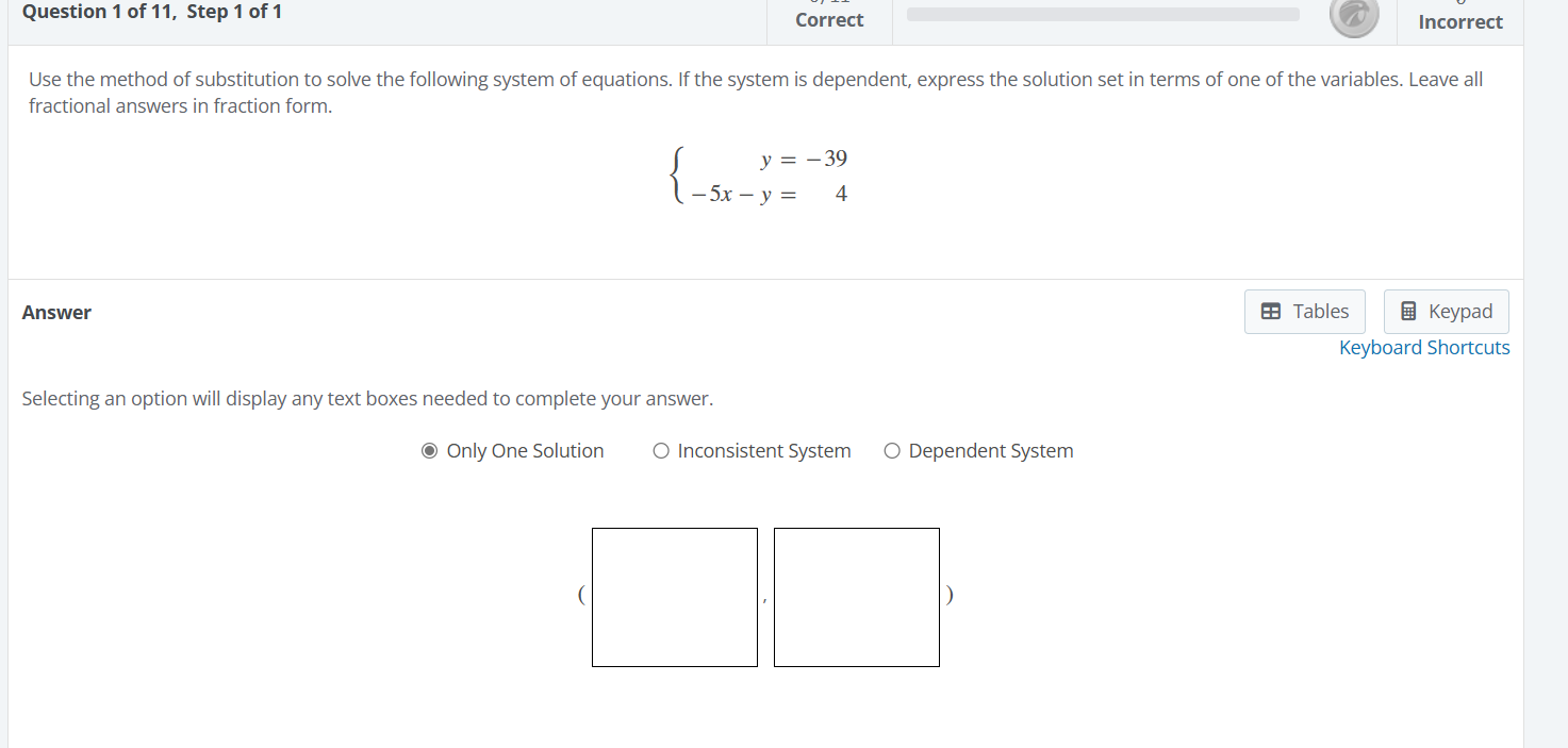 Solved Use the method of substitution to solve the following | Chegg.com