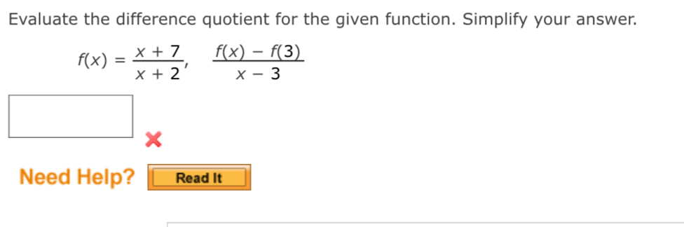 Solved Evaluate the difference quotient for the given | Chegg.com
