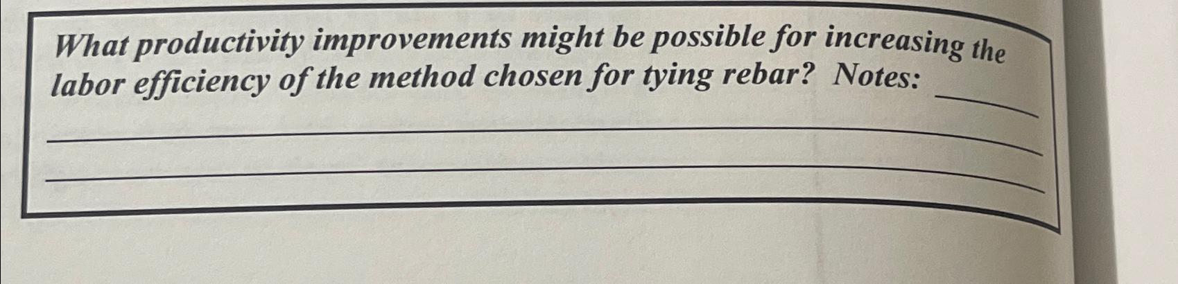 Solved What productivity improvements might be possible for | Chegg.com