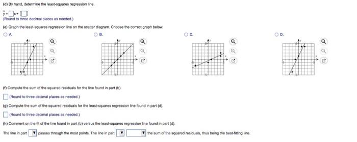Solved Complete parts (a) through (h) for the data below. | Chegg.com