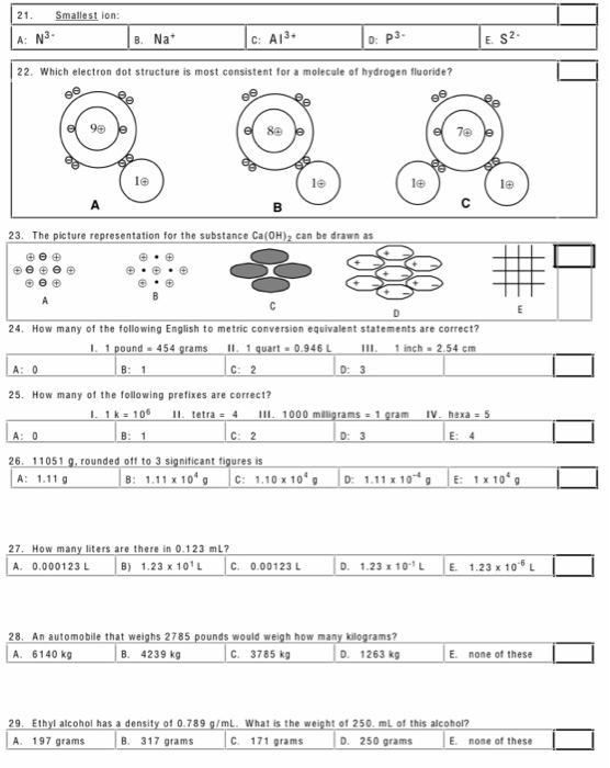 Solved 21. Smallest ion: A: N3- B. Na C: A13. D: p3 E S2 22. | Chegg.com