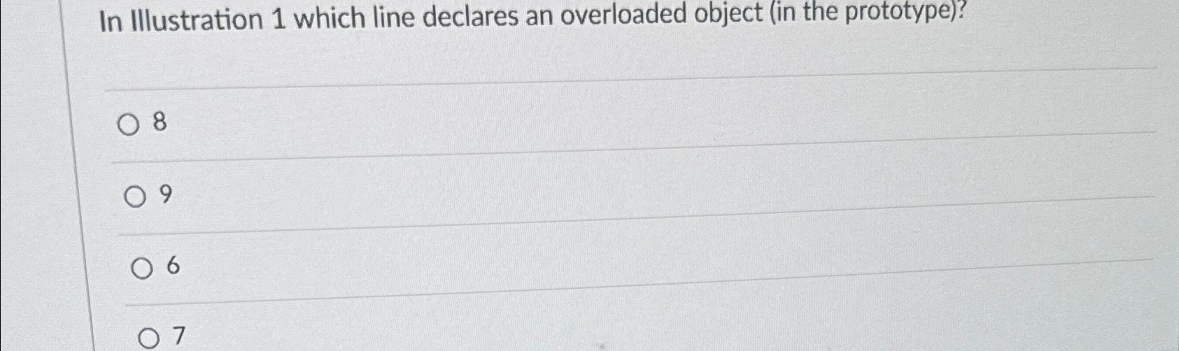 Solved In Illustration 1 ﻿which line declares an overloaded | Chegg.com