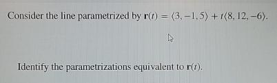 Solved Consider the line parametrized by | Chegg.com