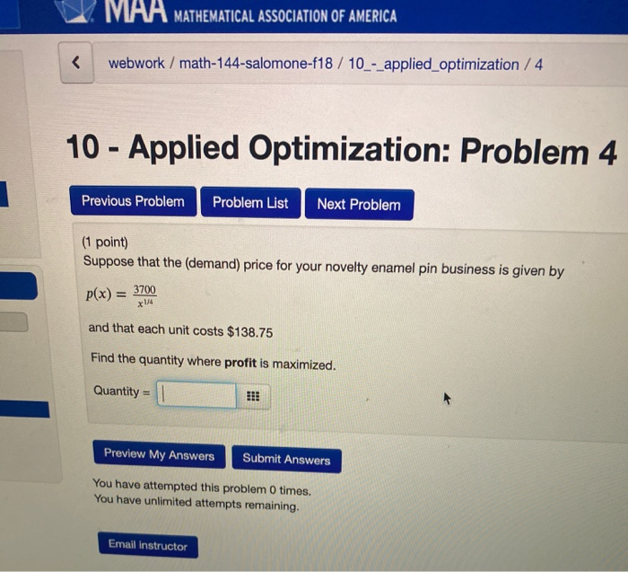 Solved MATHEMATICAL ASSOCIATION OF AMERICA | Chegg.com