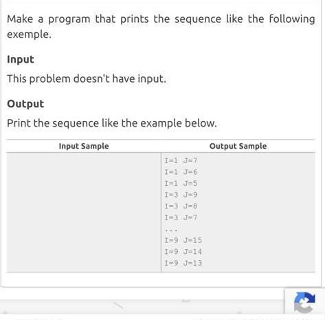 Solved Make a program that prints the sequence like the | Chegg.com