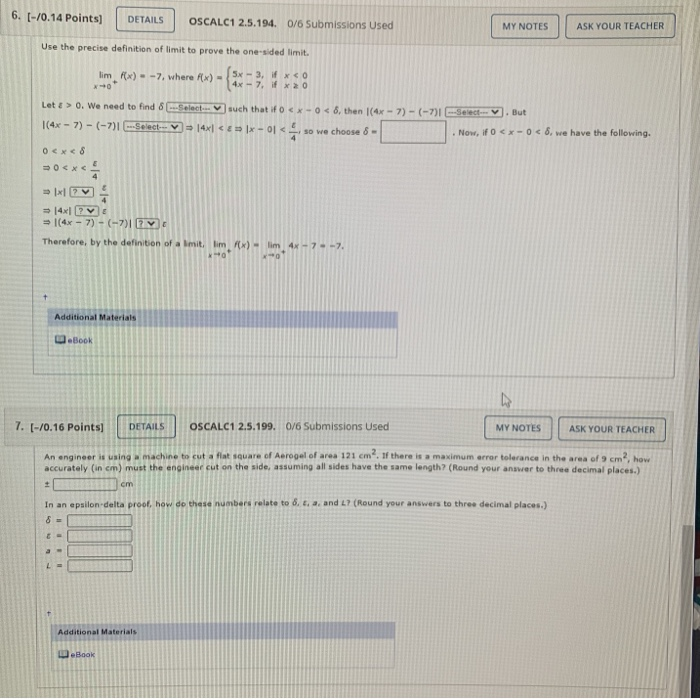 Solved 6. (-10.14 Points) DETAILS OSCALC1 2.5.194. 0/6 | Chegg.com Solved 6. (-10.14 Points) DETAILS OSCALC1 2.5.194. 0/6 | Chegg.com