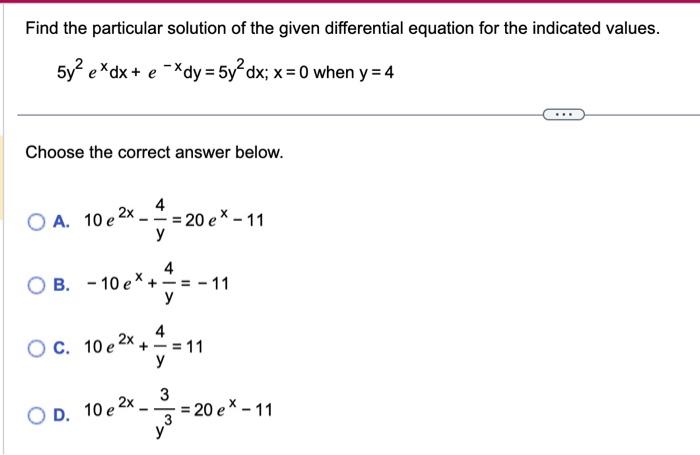 Solved Find the particular solution of the given | Chegg.com