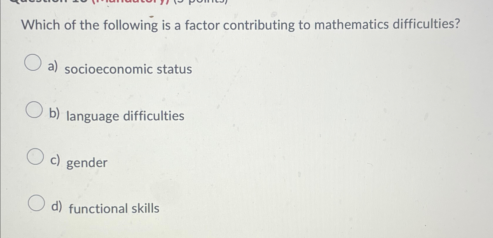 Solved Which of the following is a factor contributing to | Chegg.com
