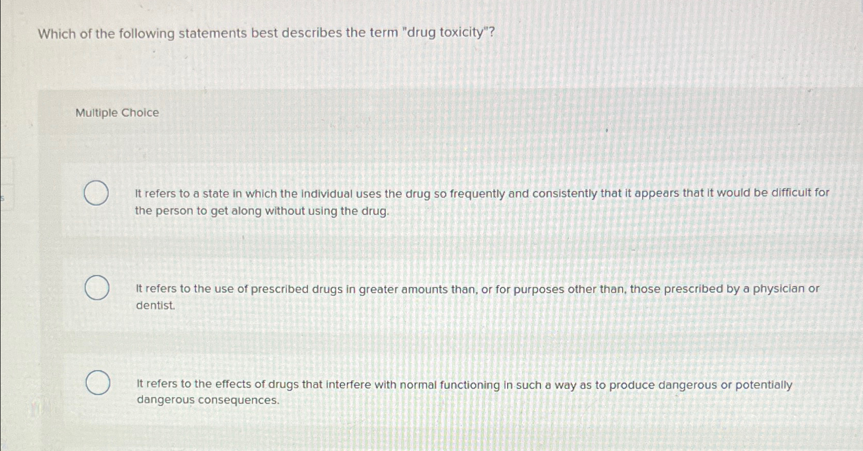 Solved Which of the following statements best describes the | Chegg.com