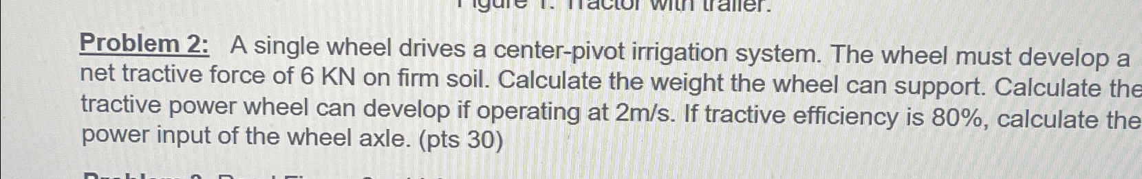 Solved Problem 2: A single wheel drives a center-pivot | Chegg.com