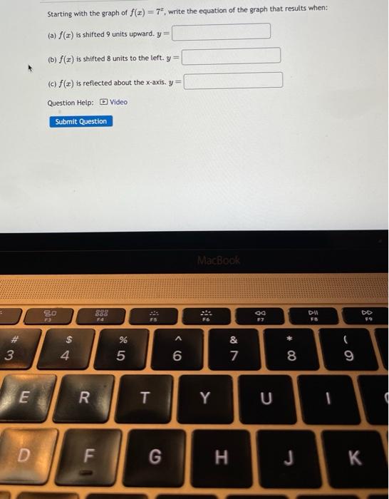 Starting with the graph of f(x)=7x, write the | Chegg.com