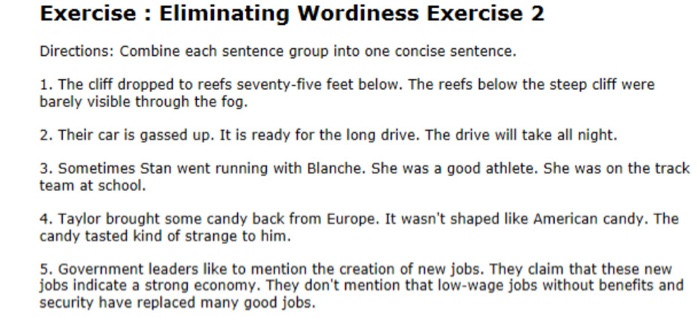 Solved Exercise : Eliminating Wordiness Exercise 2 | Chegg.com