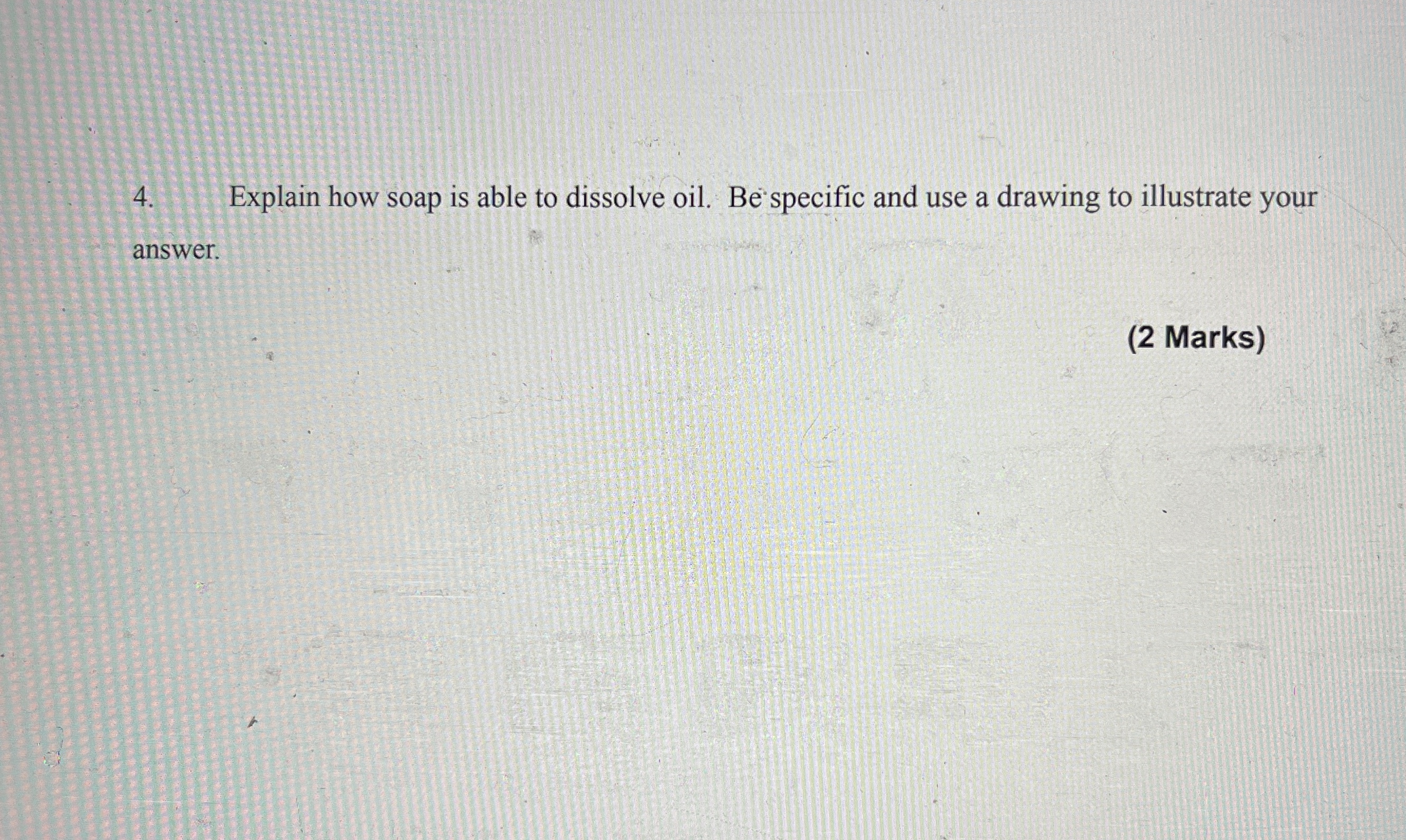 Solved Explain how soap is able to dissolve oil. Be specific | Chegg.com