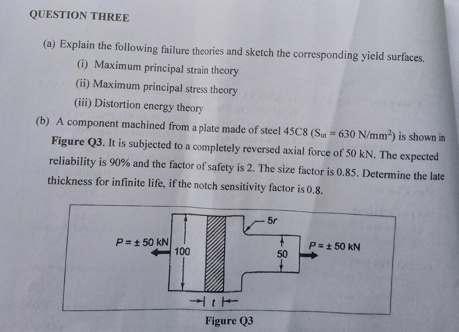 Solved QUESTION THREE (a) Explain the following failure | Chegg.com