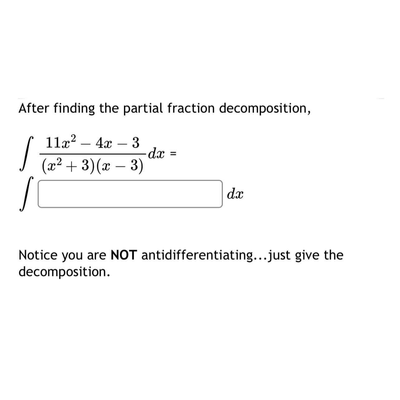 Solved After finding the partial fraction | Chegg.com