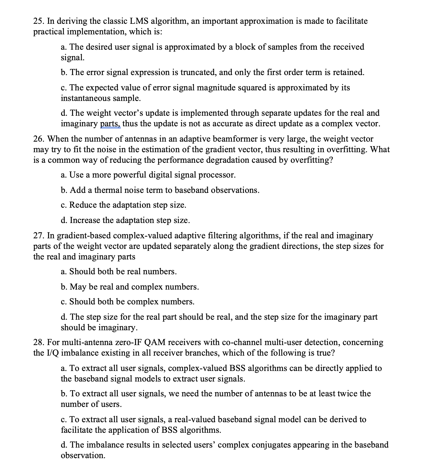 Solved In deriving the classic LMS algorithm, an important | Chegg.com