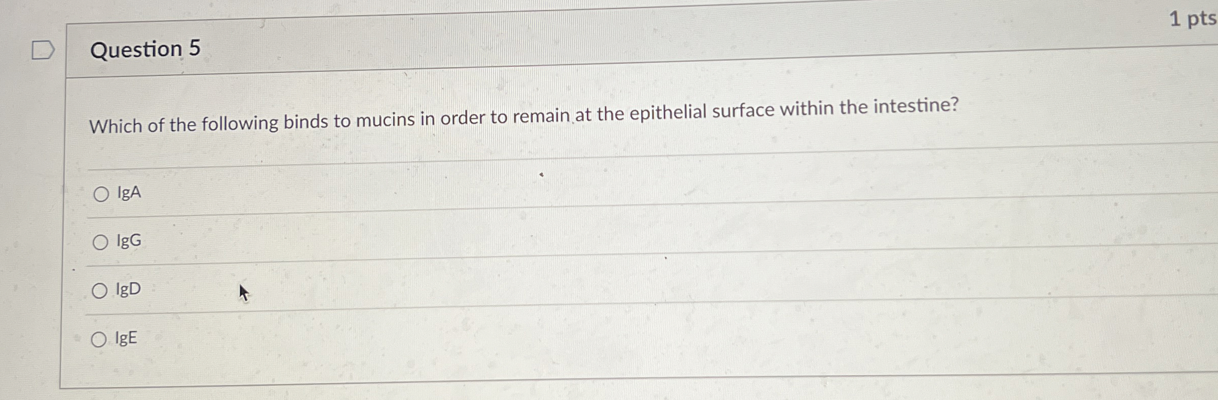 Solved Question 51 ﻿ptsWhich of the following binds to | Chegg.com