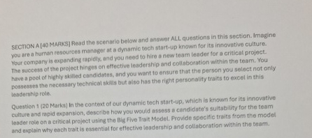 Solved SECTION A [40 ﻿MARKS] ﻿Read the scenario below and | Chegg.com