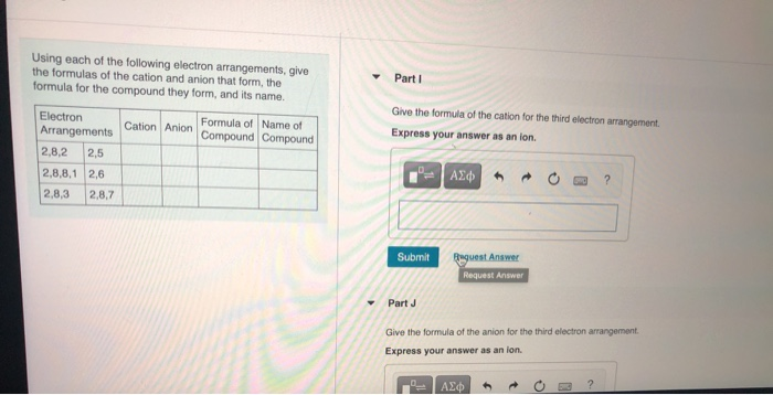 Solved Using each of the following electron arrangements, | Chegg.com