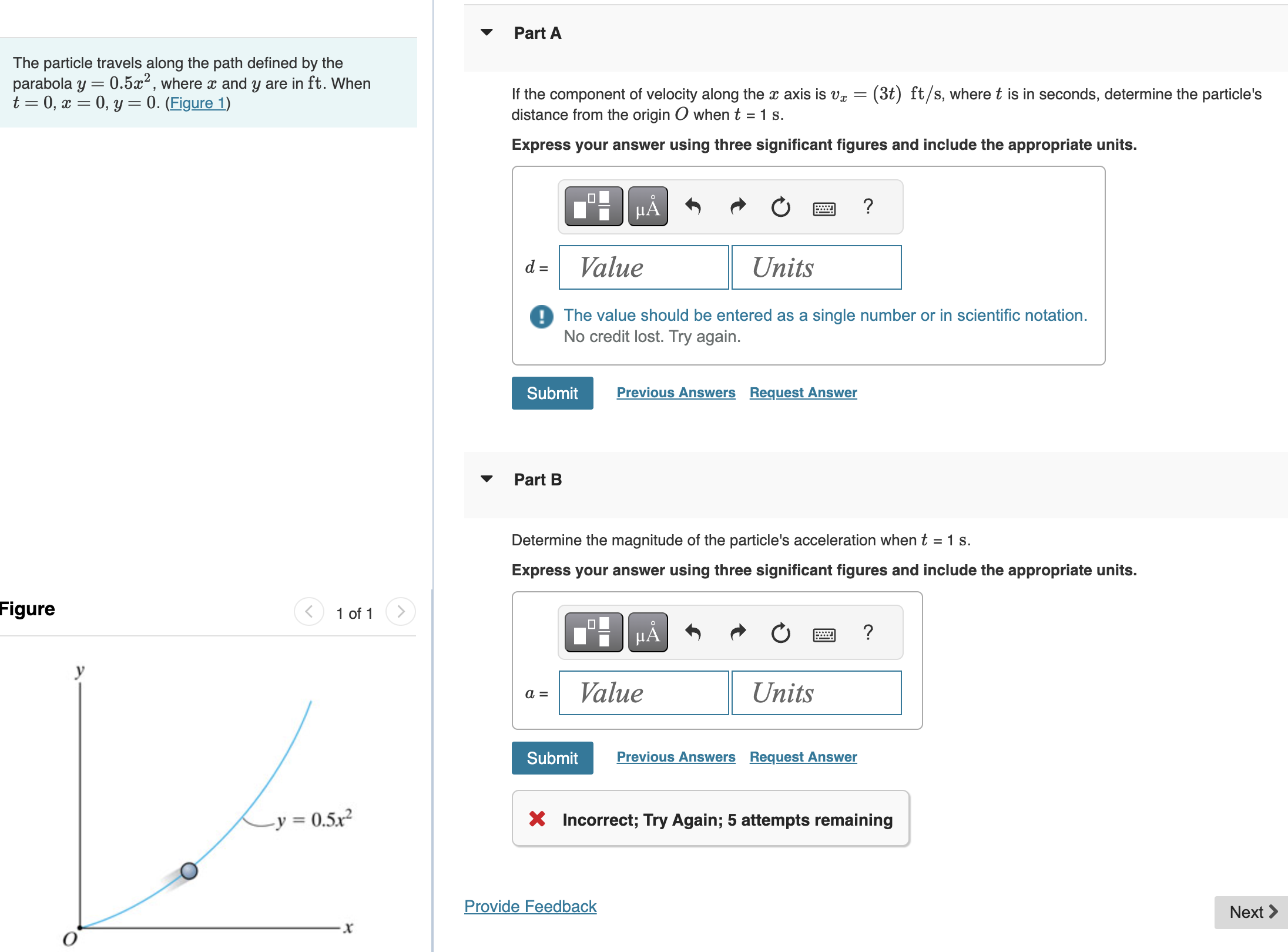 Solved Part AThe particle travels along the path defined by | Chegg.com