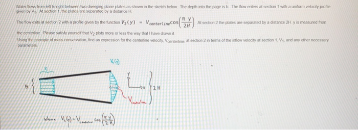 Solved Water flows from left to right between two diverging | Chegg.com