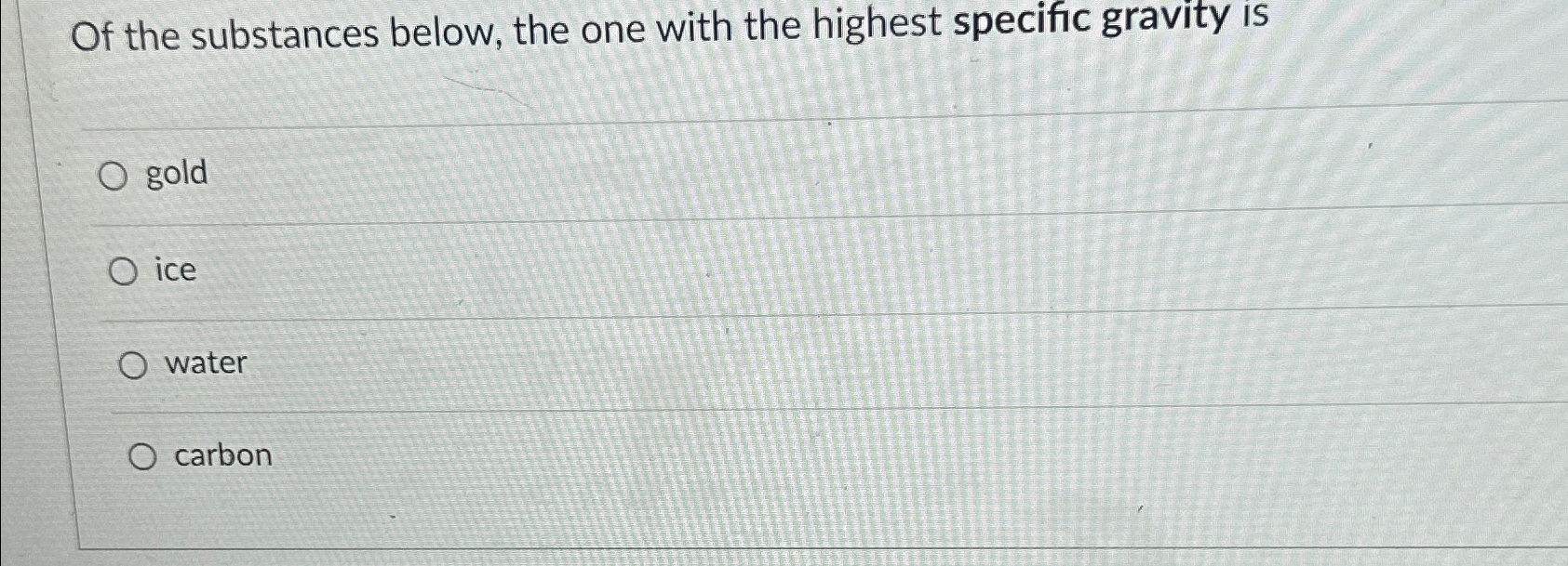 Solved Of the substances below, the one with the highest | Chegg.com