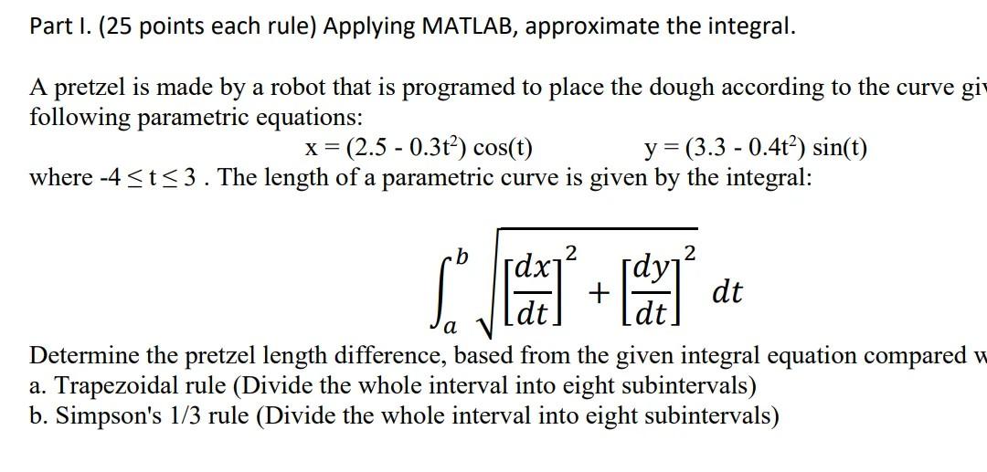 Solved Part I. (25 points each rule) Applying MATLAB, | Chegg.com