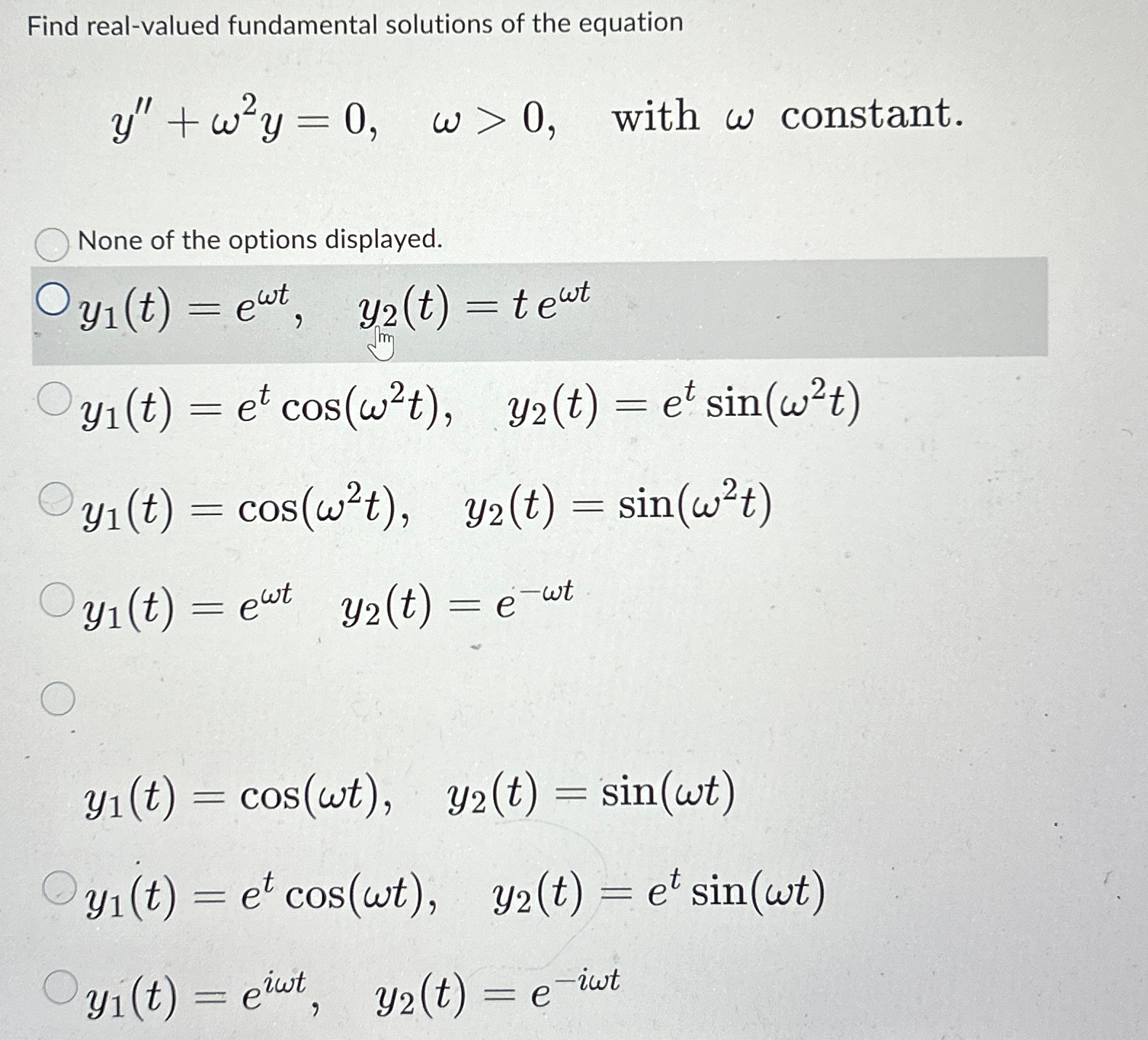 Solved Find real-valued fundamental solutions of the | Chegg.com