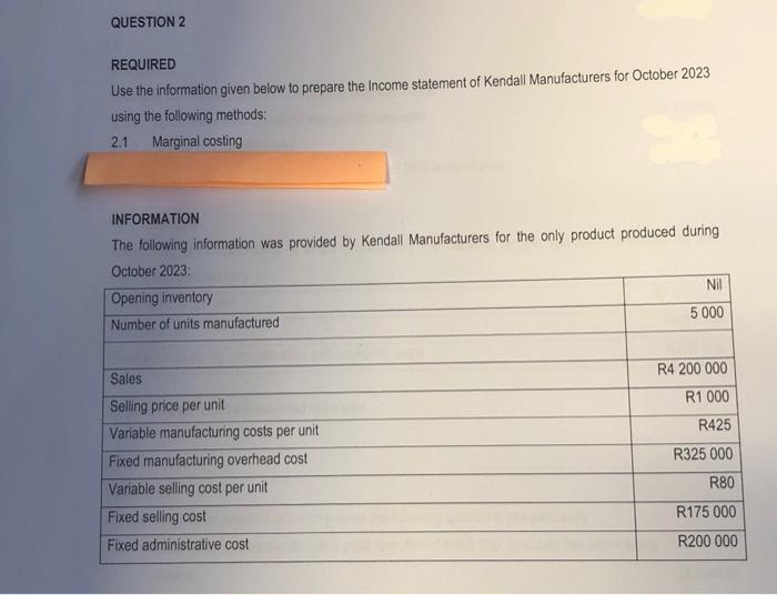 Solved REQUIRED Use the information given below to prepare | Chegg.com