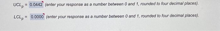 Solved UCLp=0.0442 (enter your response as a number between | Chegg.com