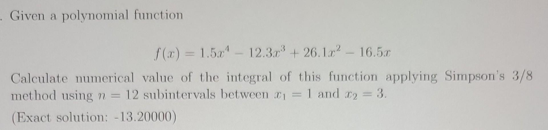 Solved Given a polynomial function | Chegg.com