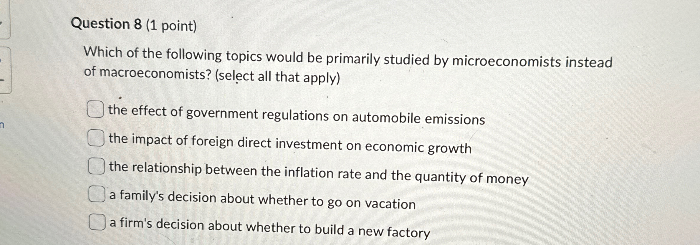 Solved Question 8 (1 ﻿point)Which of the following topics | Chegg.com