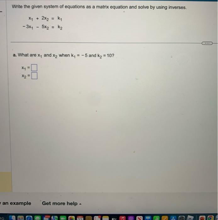 Solved Write the given system of equations as a matrix | Chegg.com