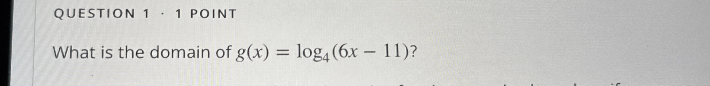 Solved QUESTION 1 • 1 ﻿POINTWhat is the domain of | Chegg.com